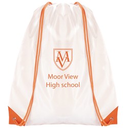 4imprint.co.uk: Essential Drawstring Bag - White with Coloured Cords ...