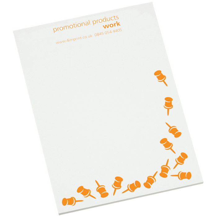 4imprint.co.uk: A5 25 Sheet Notepad - Drawing Pin Design 701686