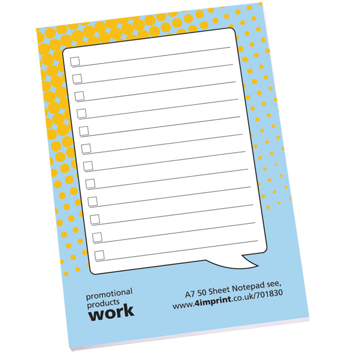 4imprint.co.uk: A7 50 Sheet Notepad - Digital Print 701830