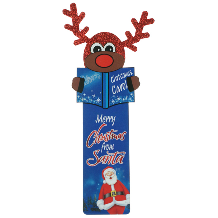 4imprint.co.uk: Glitter Christmas Bookmark - Reindeer 402648R