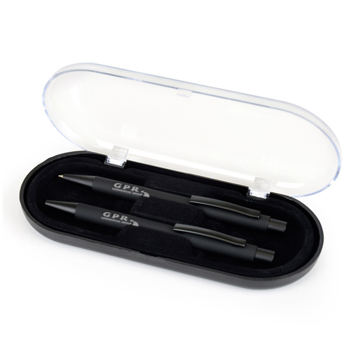 4imprint.co.uk: Travis Noir Oval Pen & Pencil Set 302295E