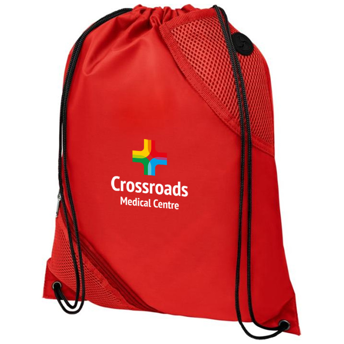 4imprint.co.uk: Oriole Duo Pocket Drawstring Bag - Digital Print 403888P