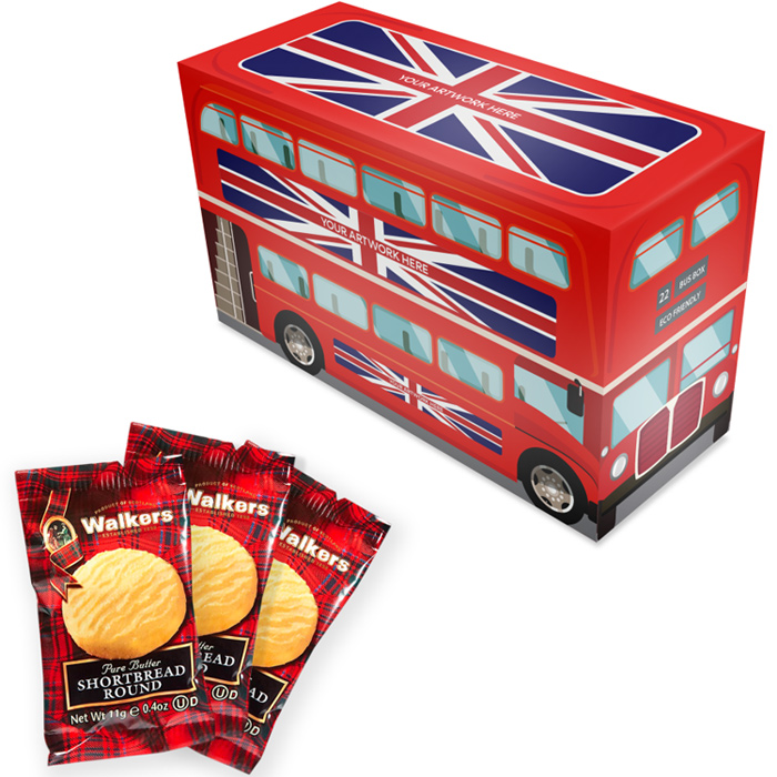 4imprint.co.uk: London Bus - Mini Shortbreads Biscuits 404160