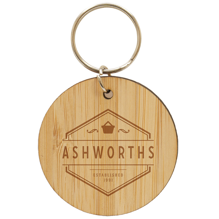 4imprint.co.uk: Round Bamboo Keyring 901795