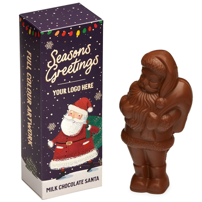 4imprint.co.uk: Flip Top Box - Milk Chocolate Santa 402141