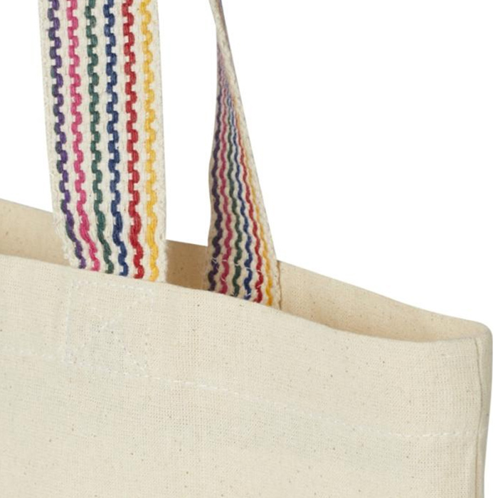 4imprint.co.uk: 6oz Recycled Cotton Tote with Rainbow Handles 404154