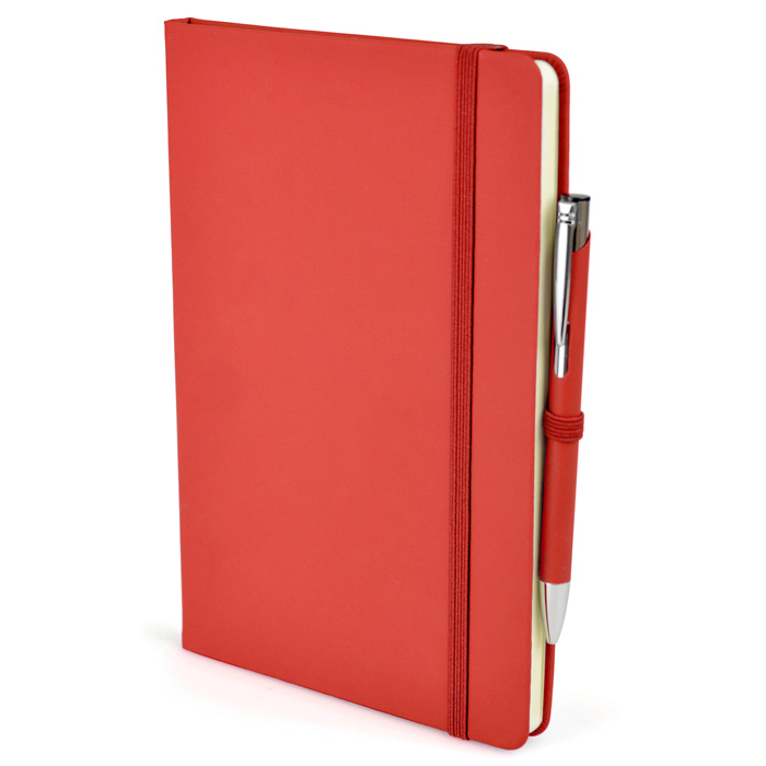 4imprint.co.uk: A5 Soft Touch Notebook with Colour Matt Pen - Printed ...