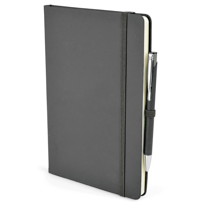 4imprint.co.uk: A5 Soft Touch Notebook with Colour Matt Pen - Printed ...