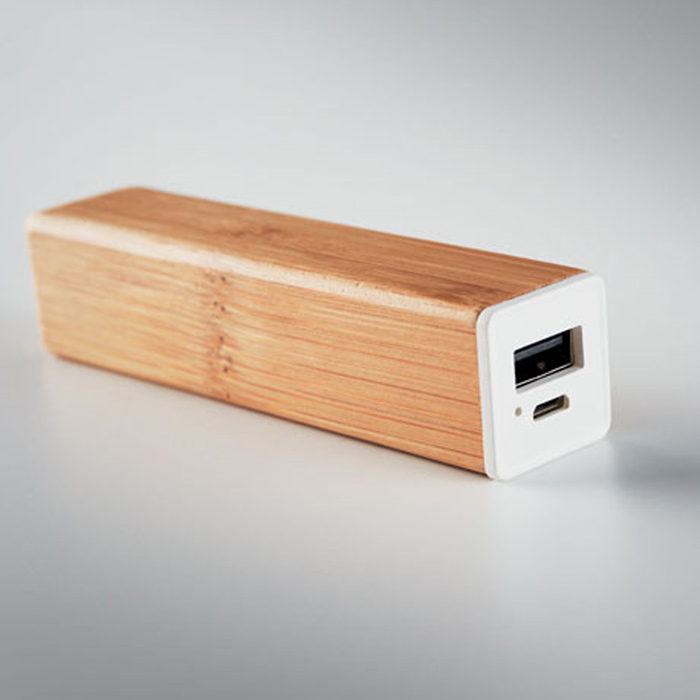 4imprint.co.uk: Bamboo Cuboid Power Bank - 2200mAh 703334